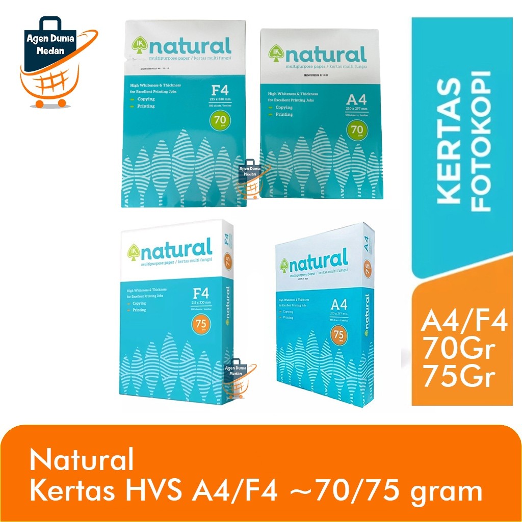 Jual Kertas HVS Natural PER RIM A4 F4 70 gram 75 gram | Shopee Indonesia