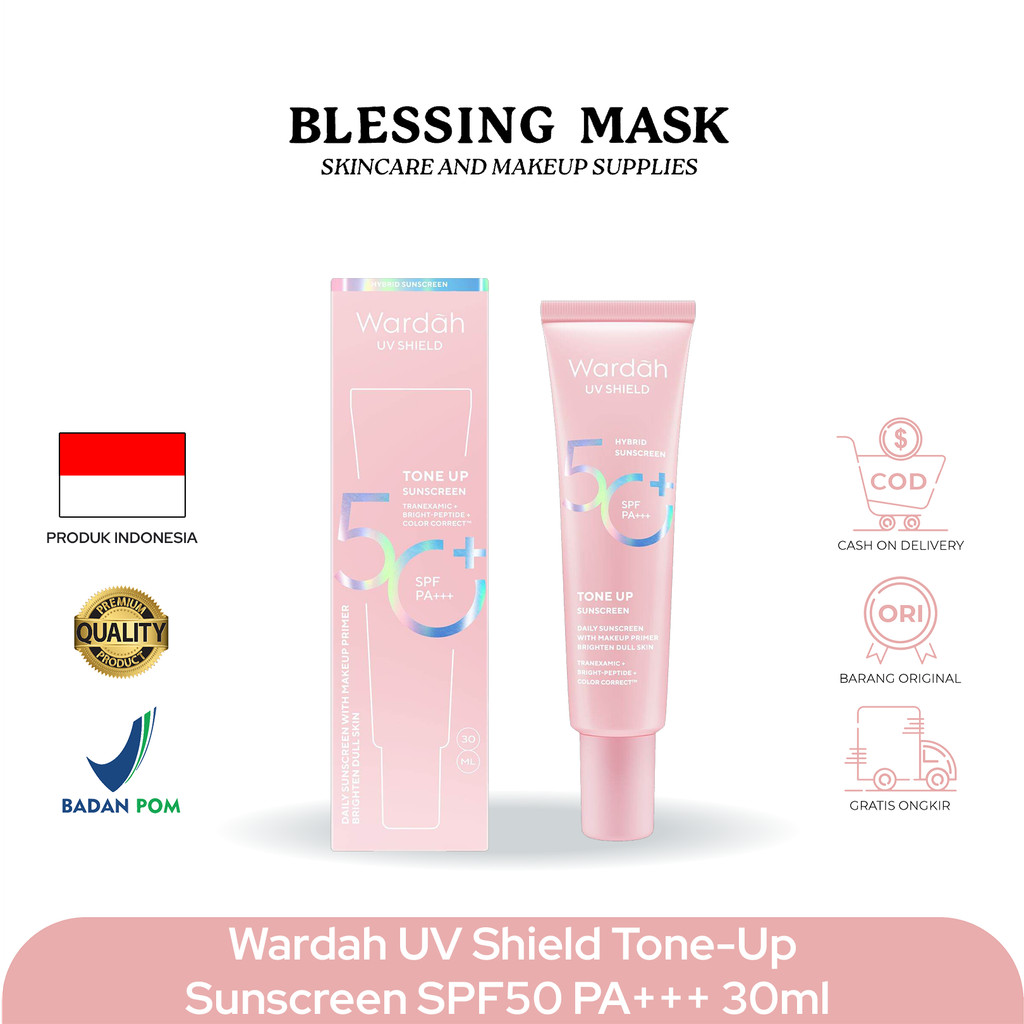 Jual Wardah UV Shield Tone Up Sunscreen SPF50 PA+++ 30ml | Color Correct Formula Tranexamic ...