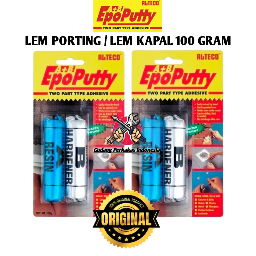Jual Lem Epo Putty Alteco 100 gr / Epo Putty / Lem Porting 100 Gram ORIGINAL | Shopee Indonesia