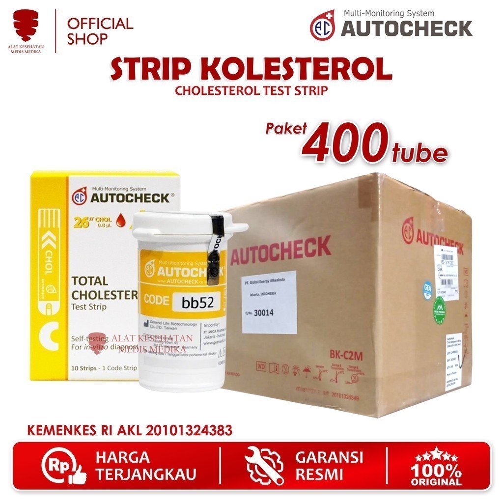 Jual Paket Autocheck Strip 400 Tube Cholesterol Test Diangnosa Cek ...