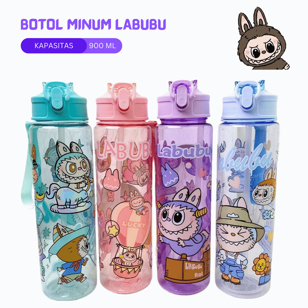 Jual BOTOL MINUM LABUBU KAPASITAS 900 ML - BOTTLE WATER LABUBU - BOTOL MINUM ANAK SEKOLAH VIRAL ...