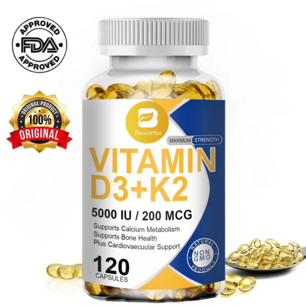 Jual Beworths Organic Vitamin D3 K2 Capsules for Boosting Calcium ...