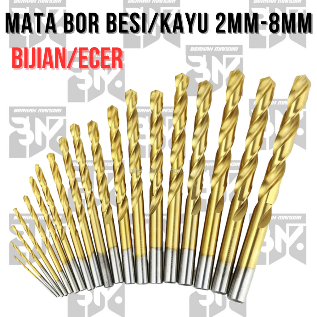 Jual Mata Bor Besi / Kayu Gold Kuning Ukuran 2mm/2,5mm/3mm/3,5mm/4mm/4 ...