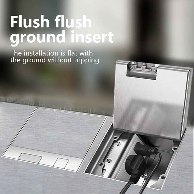 Jual Metal Panel Stainless Steel 130*130mm Embedded Floor Socket Hidden ...