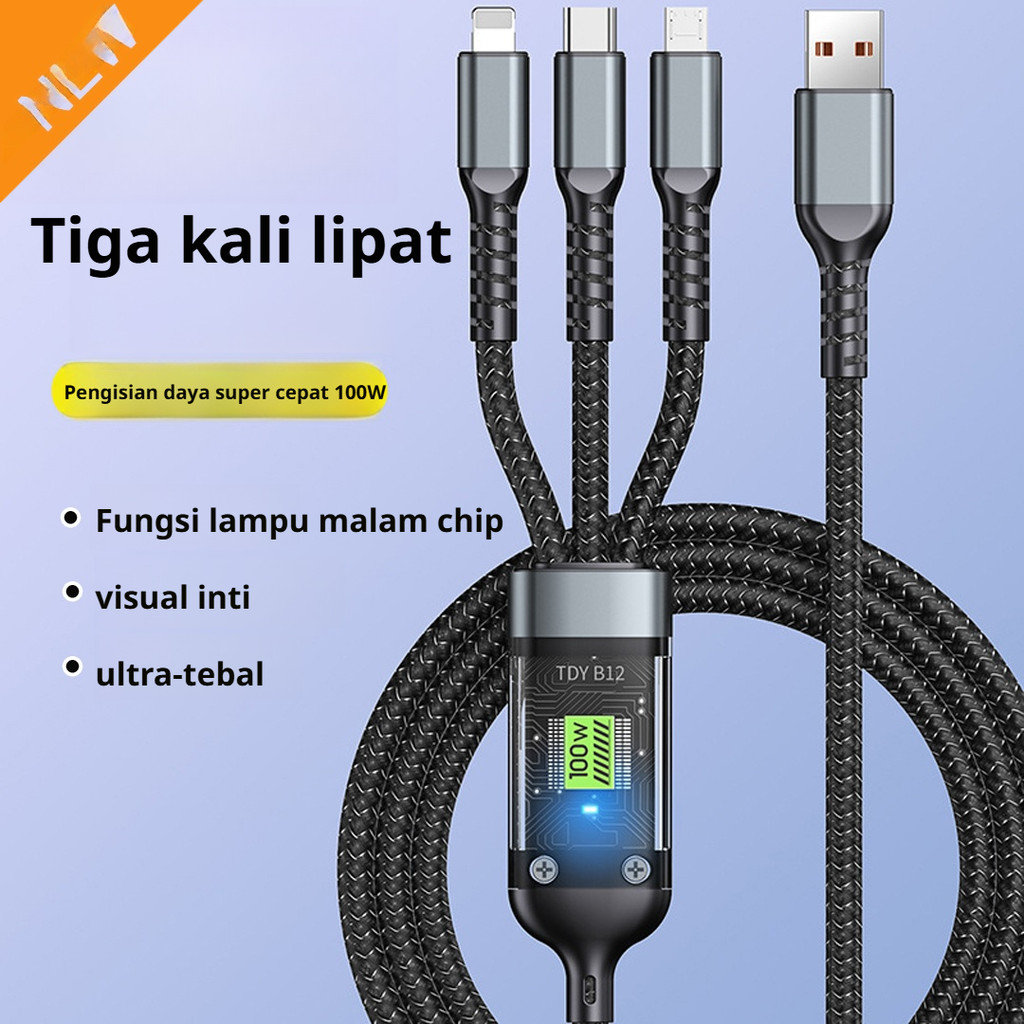 Jual 【Kirim dalam 24 jam】3-in-1 100W Kabel data pengisian cepat ...