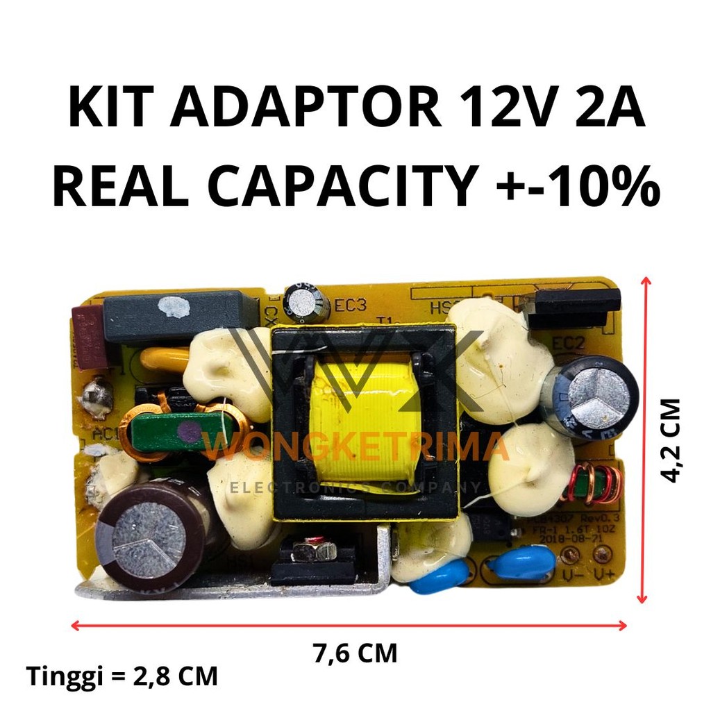 Jual KIT ADAPTOR 12V 2A REAL CAPACITY +-10% | Shopee Indonesia