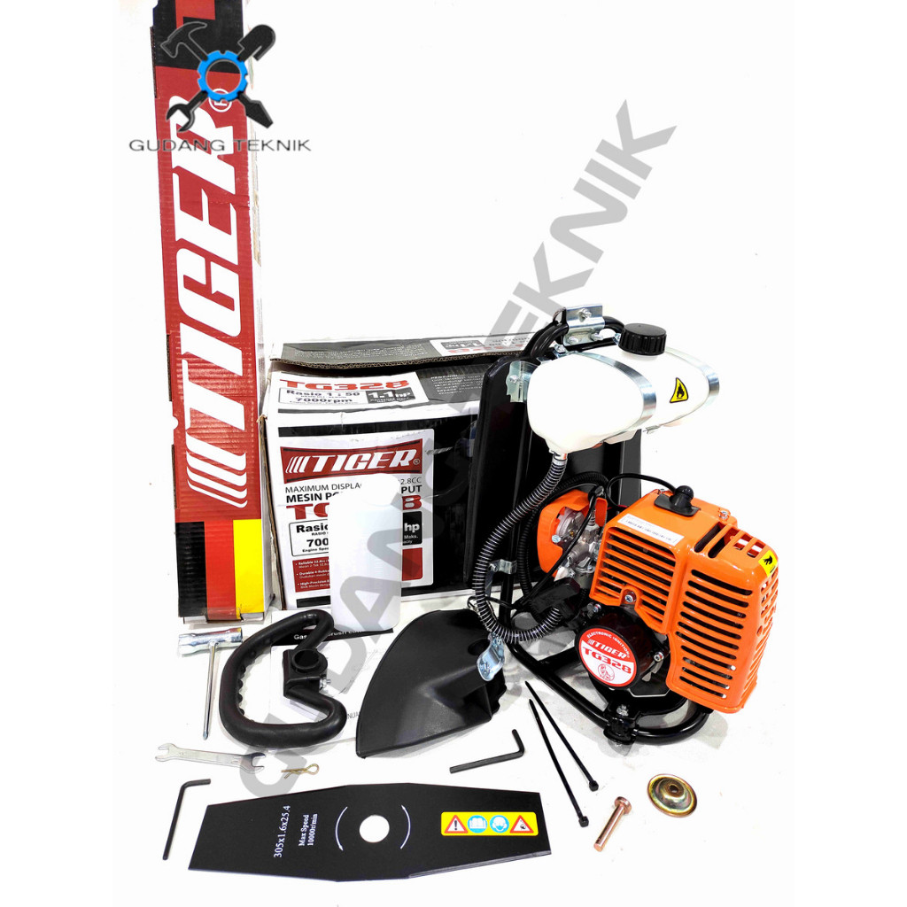 Jual Mesin Potong Rumput 2T TG328 TIGER / Mesin Pemotong Rumput Gendong ...