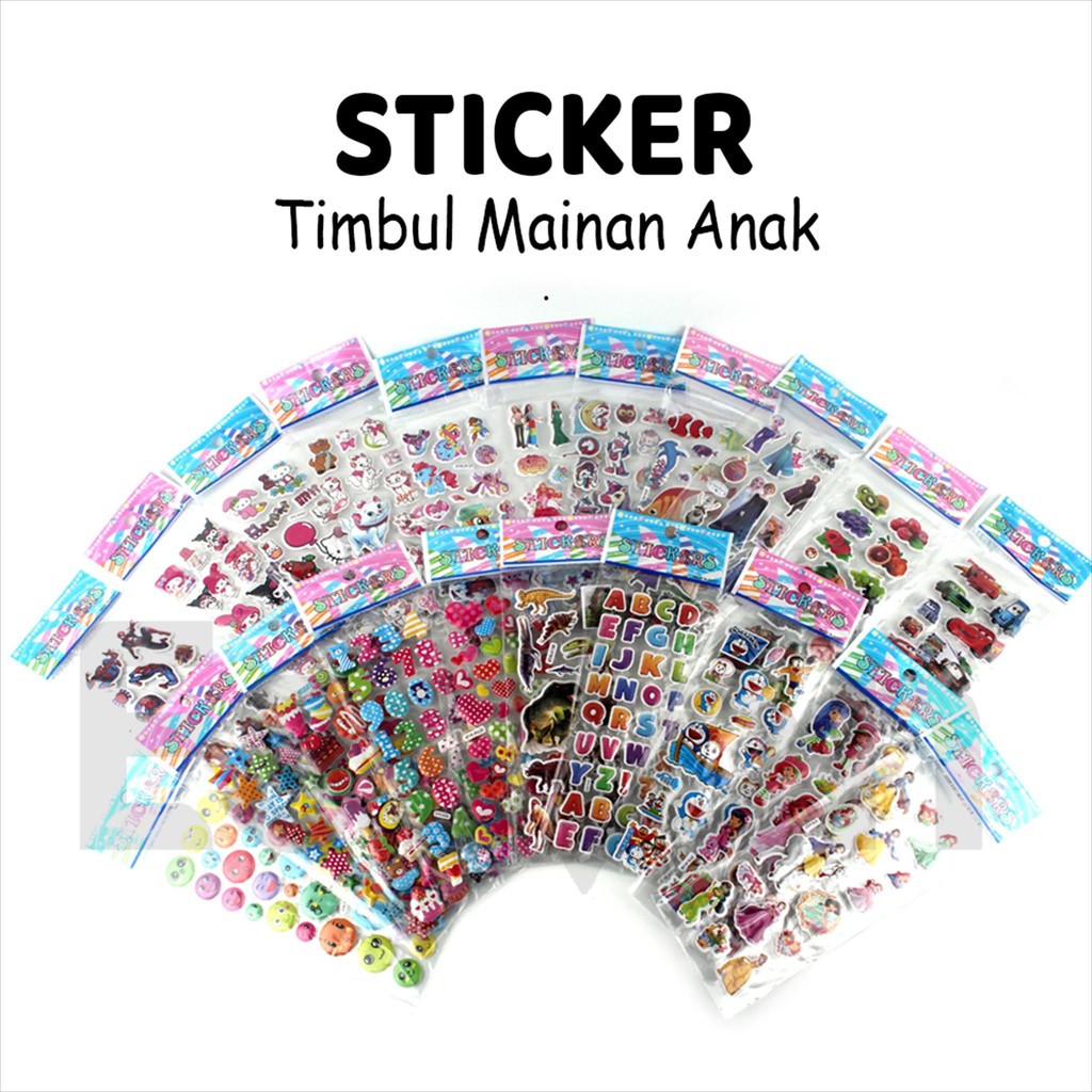 Jual Stiker Anak Timbul / Stiker Mainan Tempel /Stiker Karakter ...