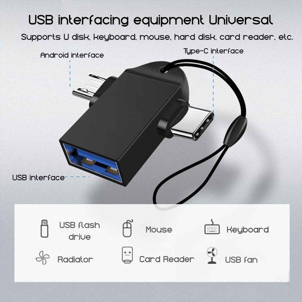 Jual OTG Converter 2in1 Type C Micro USB To USB 3.0 Adapter Adapter ...