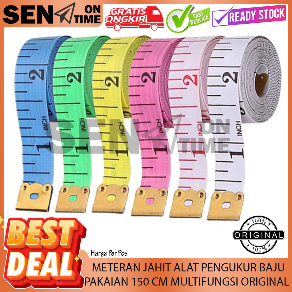 Jual Meteran Mini Jahit Alat Jait Lembut Tali Kain Pita Saku Lingkar ...