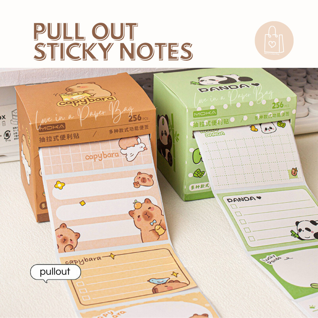Jual [LIPB] PULL OUT STICKY NOTES Capybara & Panda | Shopee Indonesia