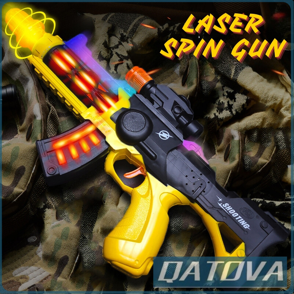 Jual QATOVA MAINAN PISTOL LASER SPIN GUN VIBRATE SOUND LIGHT MAINAN ...