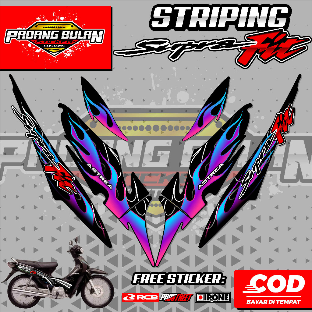 Jual STRIPING VARIASI HONDA SUPRA FIT OLD / STICKER LIST VARIASI SUPRA ...