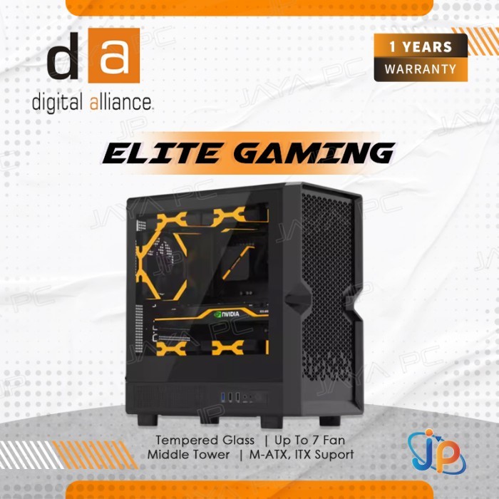 Jual Digital Alliance Elite Gaming CPU Case - Tempered Glass casing ...