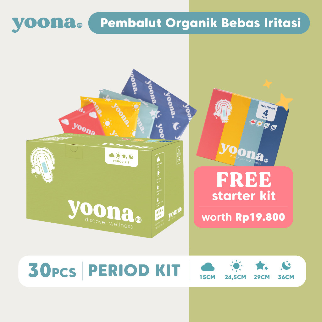Jual YOONA Pembalut Period Kit Pembalut Organik Menstrual Pad Organic ...