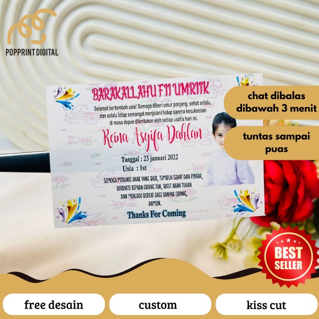 Jual PopPrints Sticker Label Hampers Ulang Tahun Persegi Stiker ...