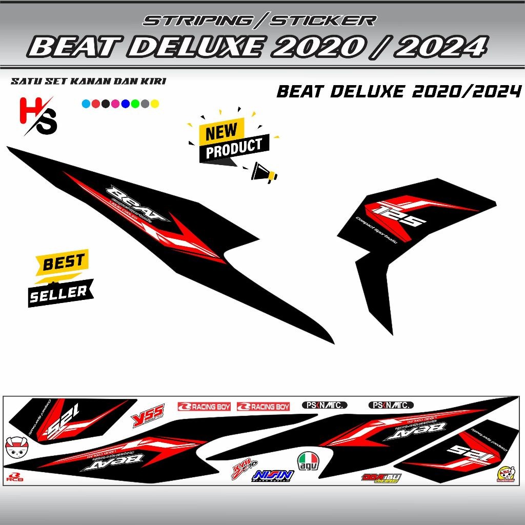 Jual STICKER STRIPING VARIASI MOTOR HONDA BEAT DELUXE 2020-2024 MITF ...