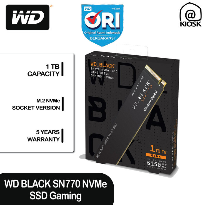 Jual WD Black SN770 M.2 NVMe SSD / 1TB / Up To 5.150 MB/s | Shopee Indonesia