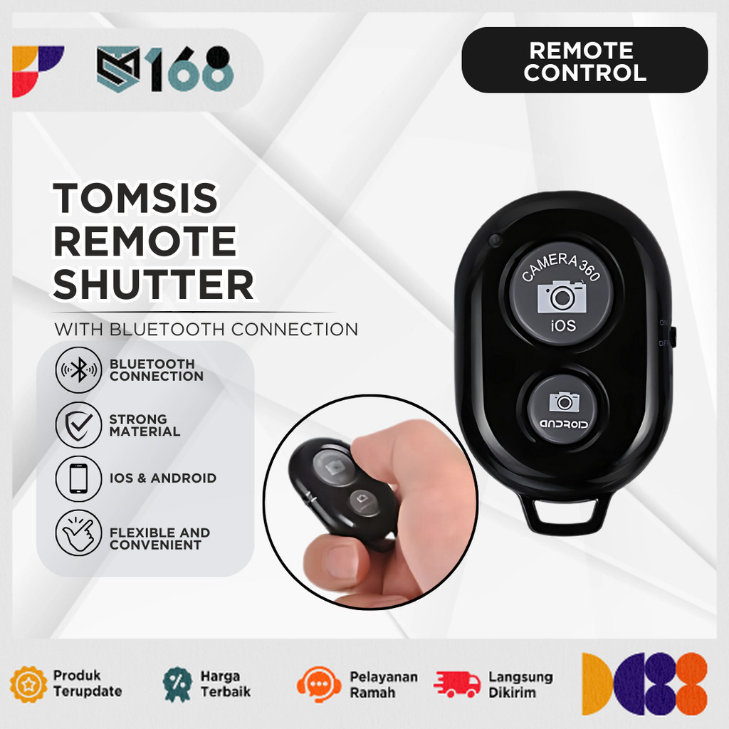 Jual Remote Shutter Tomsis Bluetooth Wireless Selfie Remote Control iOS ...