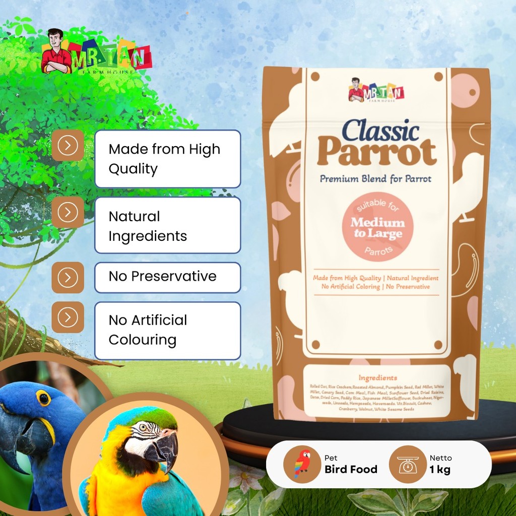 Jual MRTAN Makanan Burung Classic Parrot Food 1kg | Shopee Indonesia