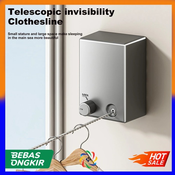 Jual Tali Jemuran Baju Portable Indoor Outdoor Retractable 4.2M ...