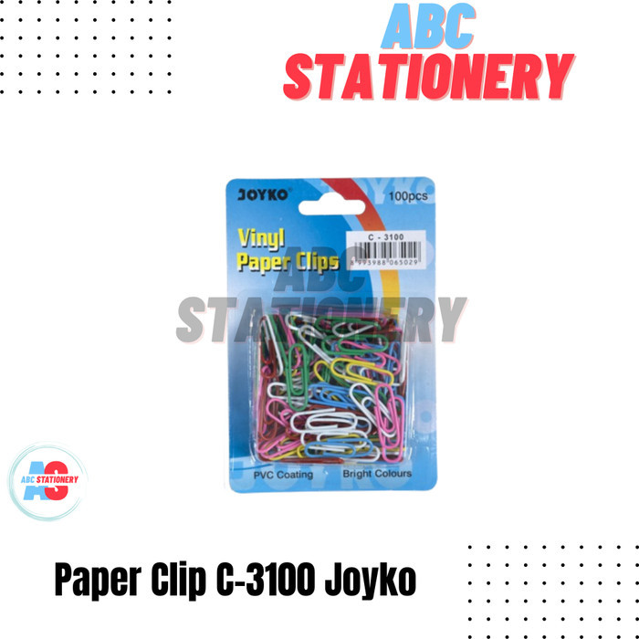 Jual Paper Clips Klip kertas warna Joyko C-3100 (isi 100 piece ...