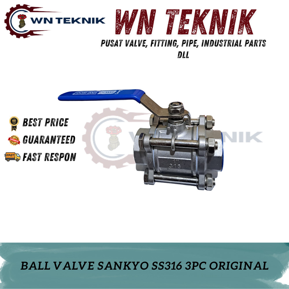 Jual BALL VALVE SANKYO 1/2" INCH 3PC ORIGINAL 100% | Shopee Indonesia