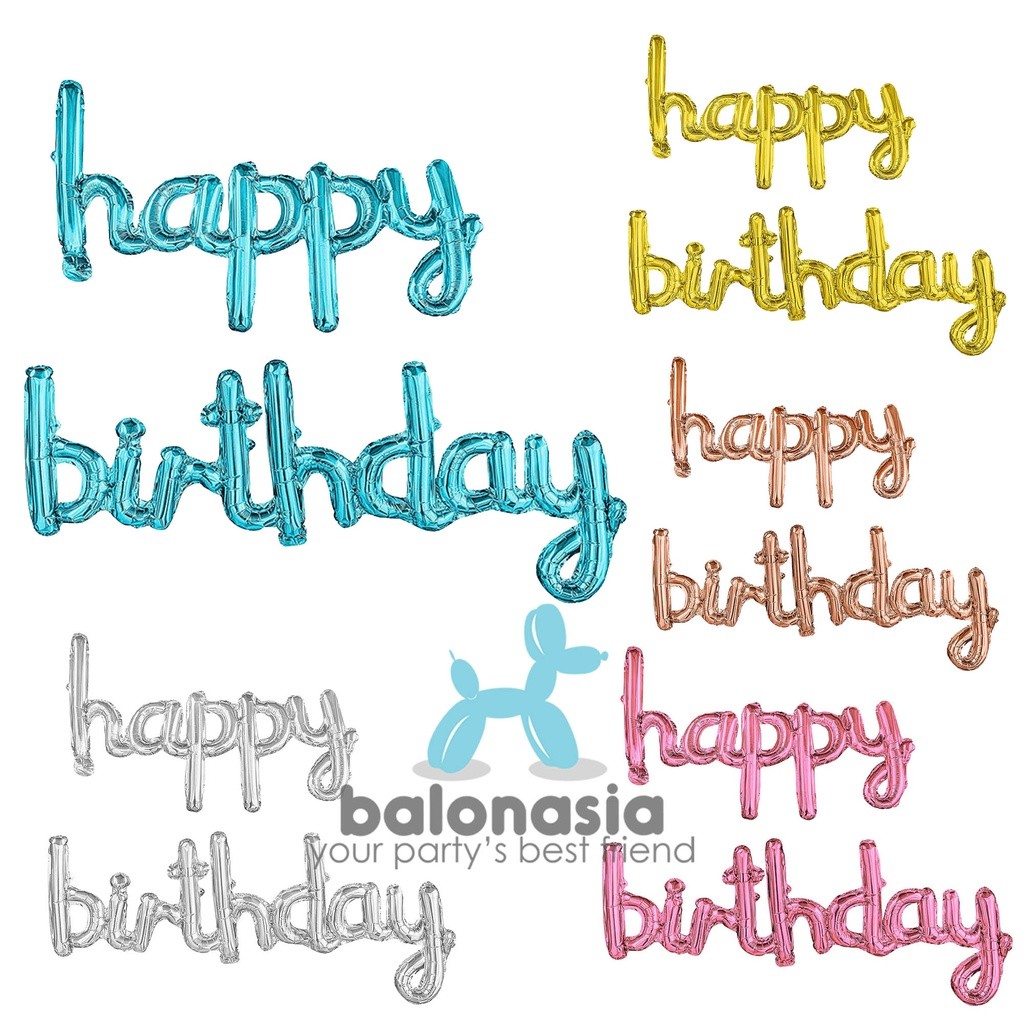 Jual Balonasia huruf happy birthday sambung | Shopee Indonesia