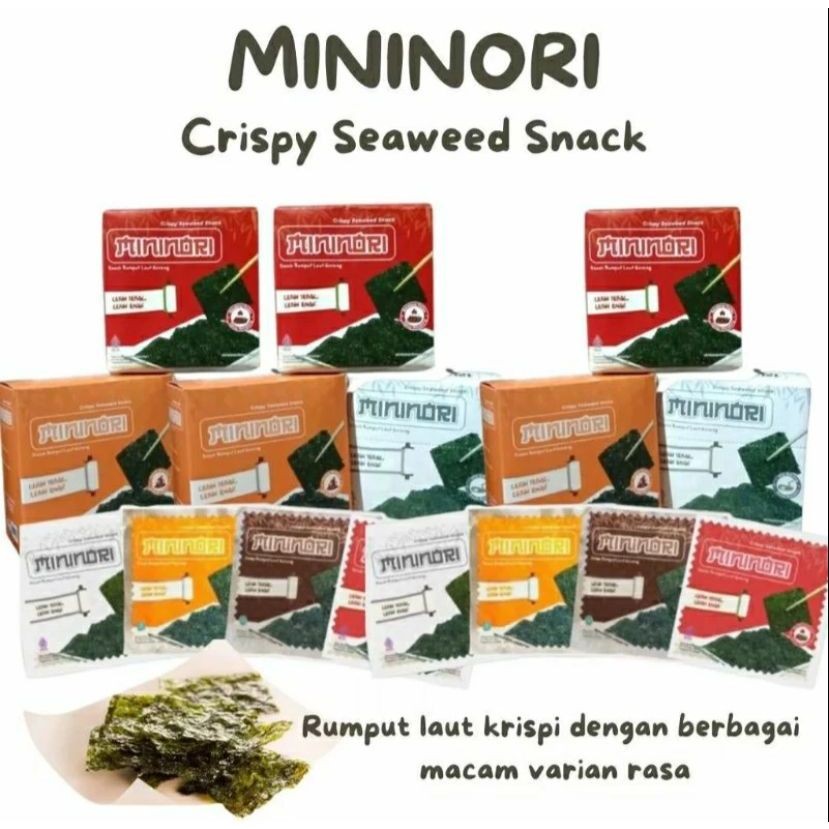 Jual MININORI SNACK RUMPUT LAUT RASA RENDANG PEDAS ISI 12PCS | Shopee ...