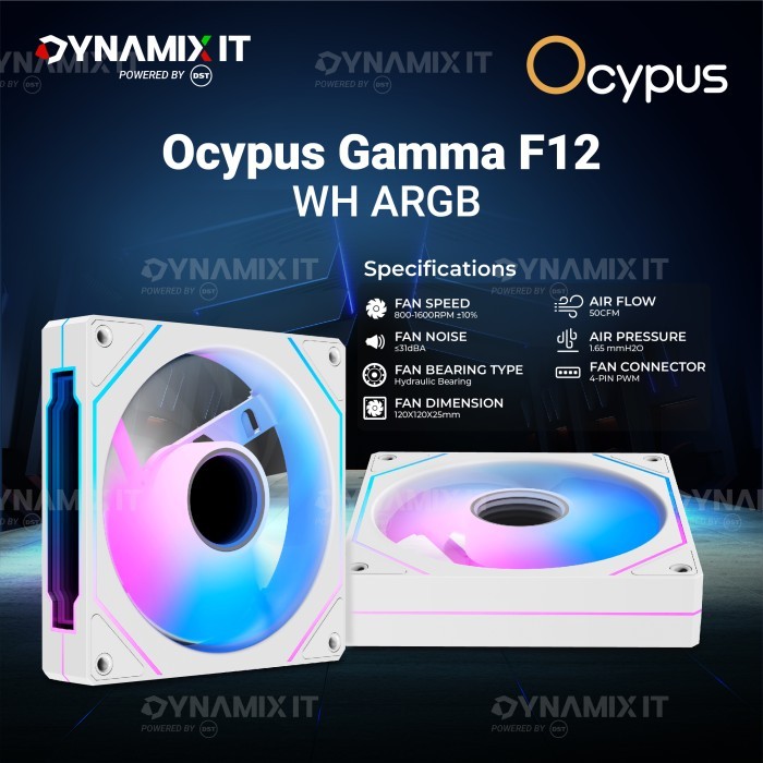 Jual Ocypus Gamma F12 ARGB PWM Air Flow Fan - White | Shopee Indonesia