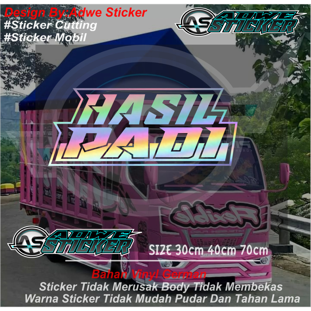 Jual New Stiker Hologram Kata kata Hasil Padi Stiker Kaca Body Pikup ...