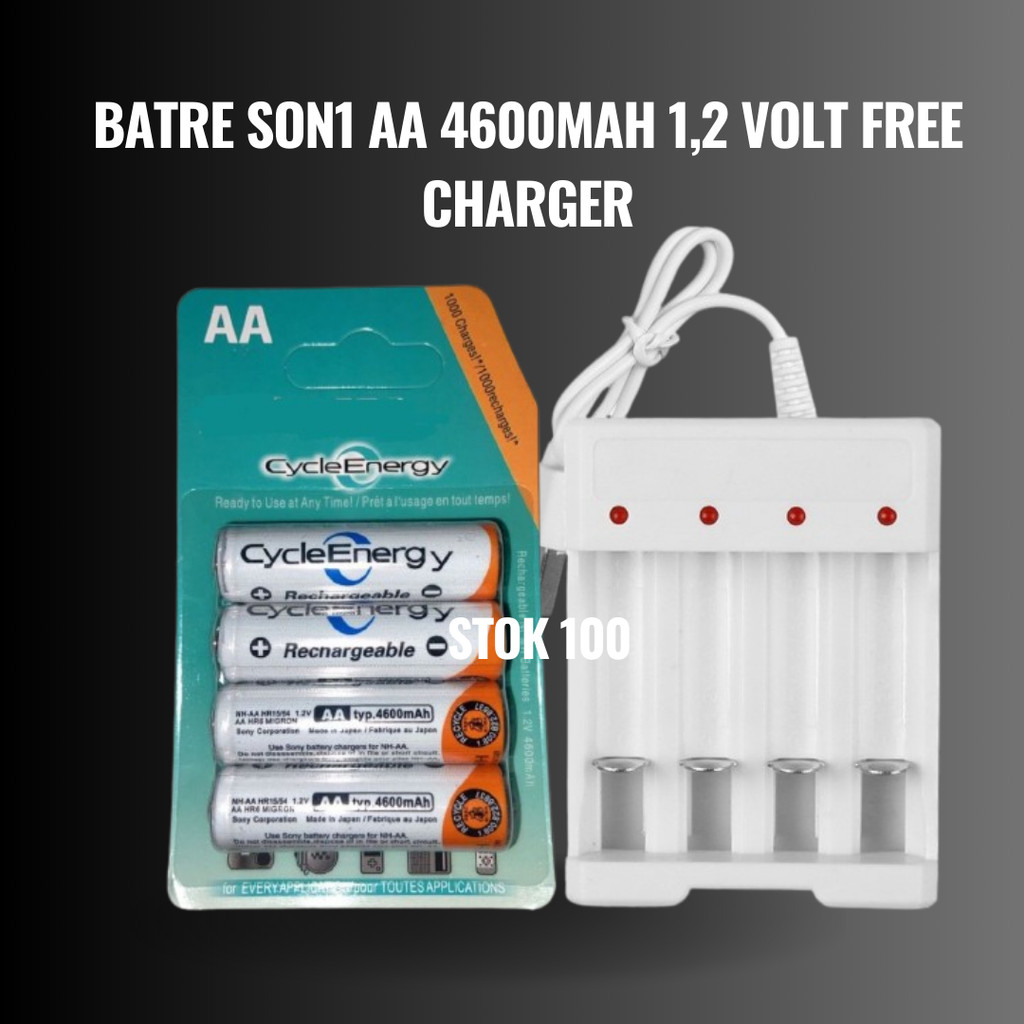 Jual Baterai Batere Sony sony AA Rechargeable Bisa Di Cas Ulang 4600mAh ...