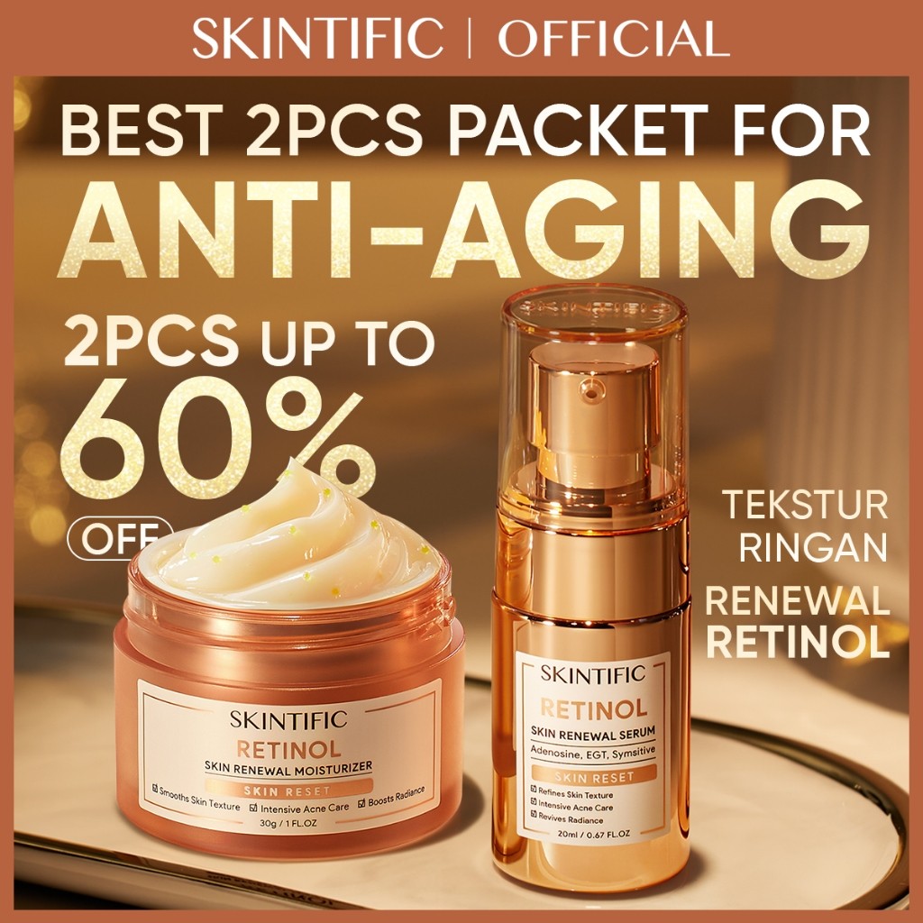 Jual [New Launch] SKINTIFIC - 2PCS PACKET Anti Aging Set Retinol Skin ...