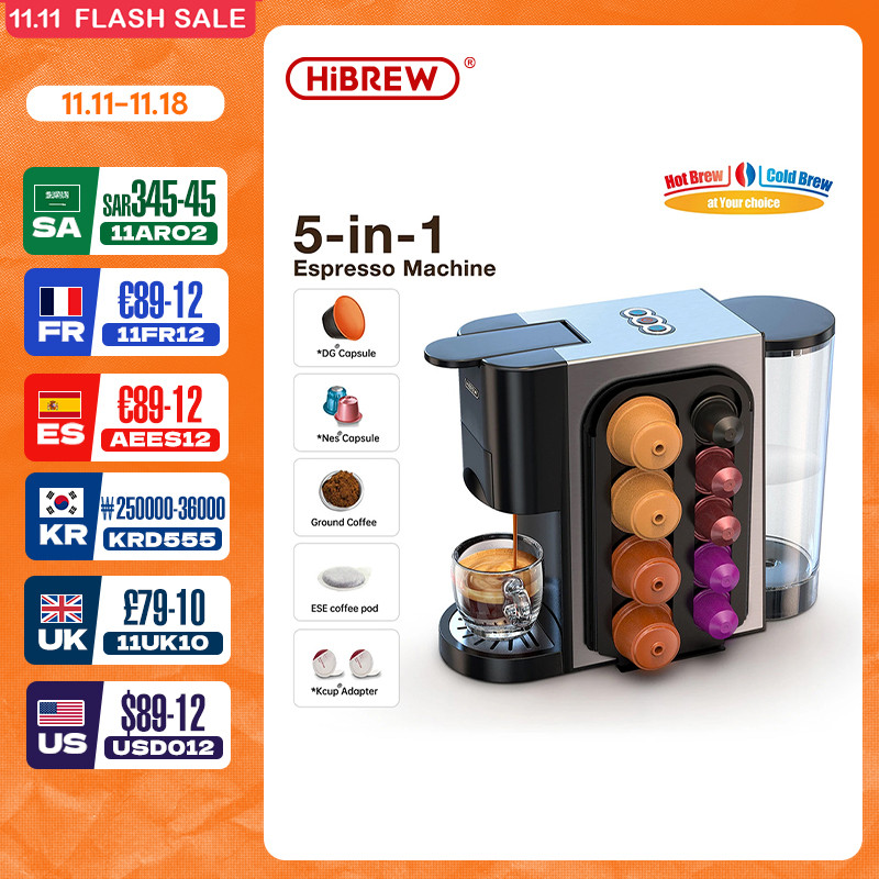 Jual HiBREW Coffee Machine Cafetera Hot/Cold 5in1 Multiple 19Bar Dolce Gusto Milk&Nexpresso ...