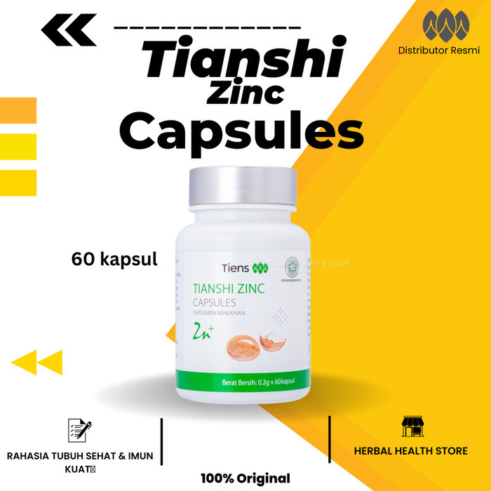 Jual Tiens Zinc 60 Kapsul Peninggi Badan Obat Hormon Herbal Alami ...