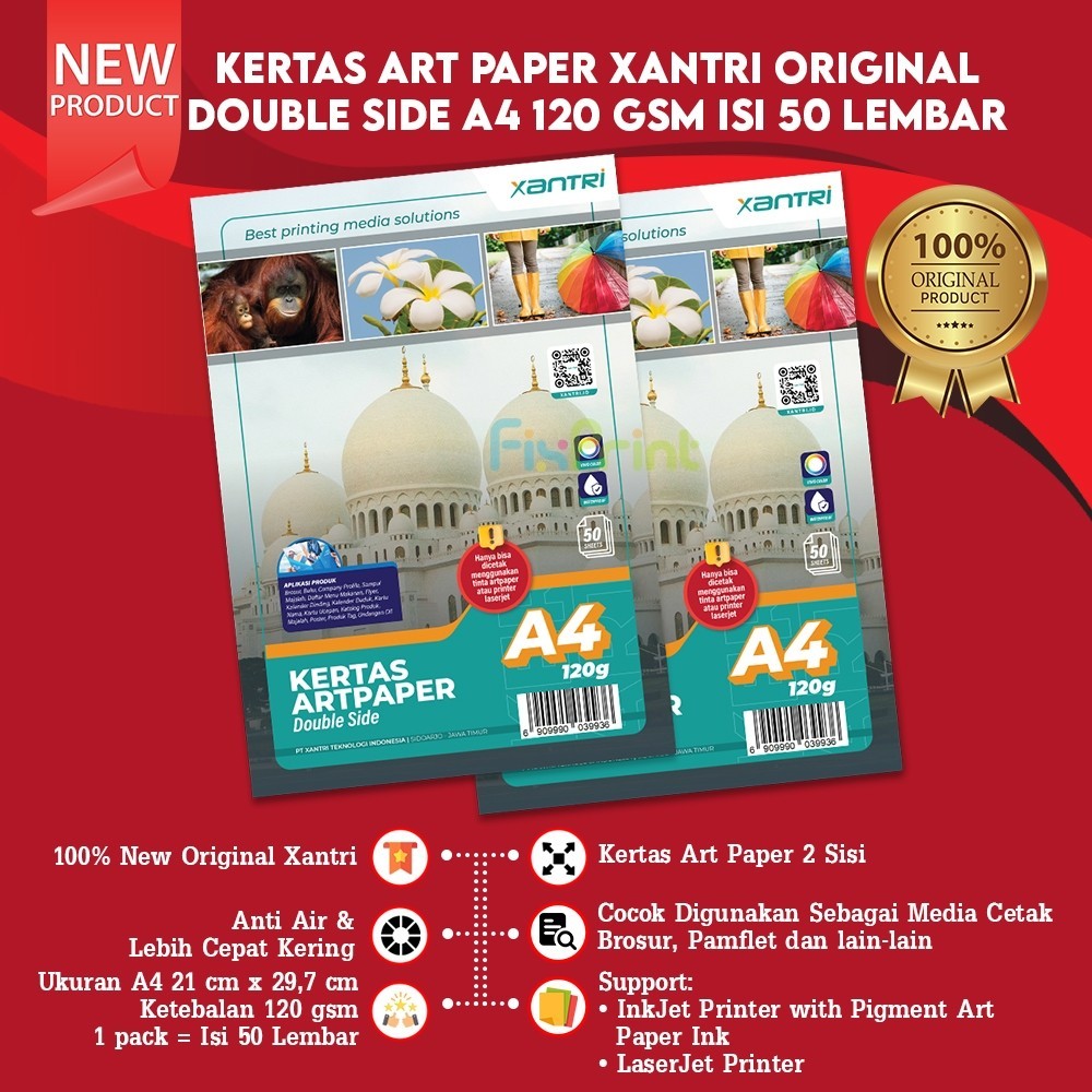 Jual Kertas Matte Double Side Premium A4 120 gsm 50 lb Photo Paper Mate ...