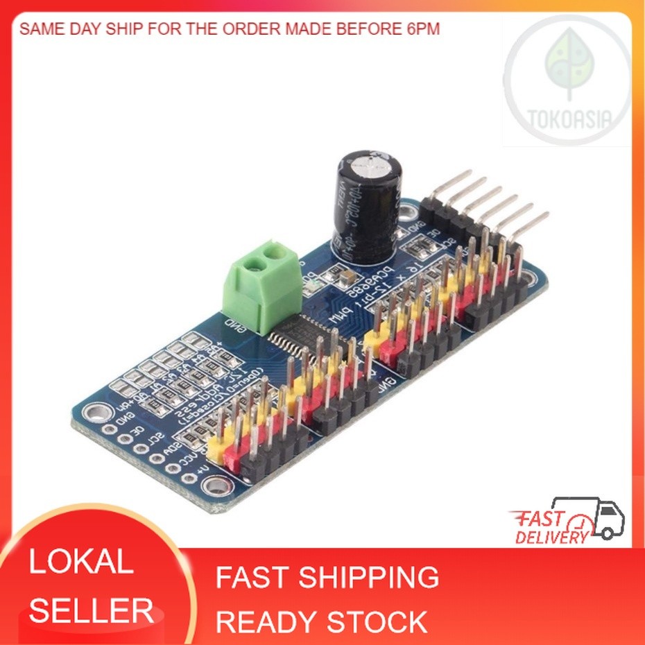 Jual (Ready Stock)PCA9685 16 CH 12Bit PWM Servo Motor Driver Board ...