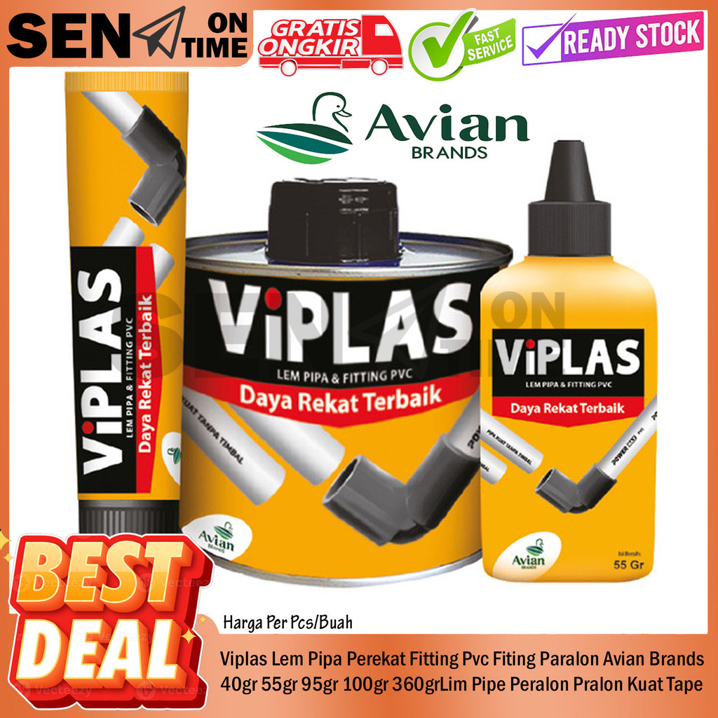 Jual Viplas Lem Pipa Perekat Fitting Pvc Fiting Paralon Avian Brands ...