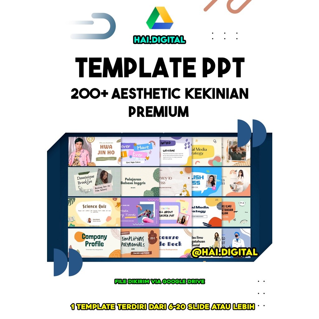 Jual 200+ Template (Powerpoint) PPT Aesthetic kekinian Premium estetik ...