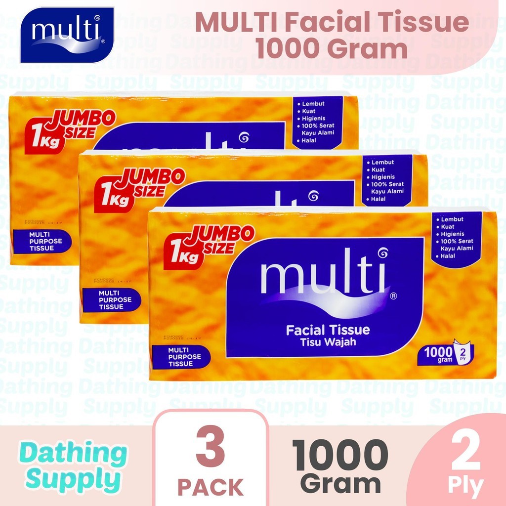 Jual AG45D ( 3 PACK ) Tissue Multi Facial Tisu 1000 Gram - 2 PLY JUMBO ...