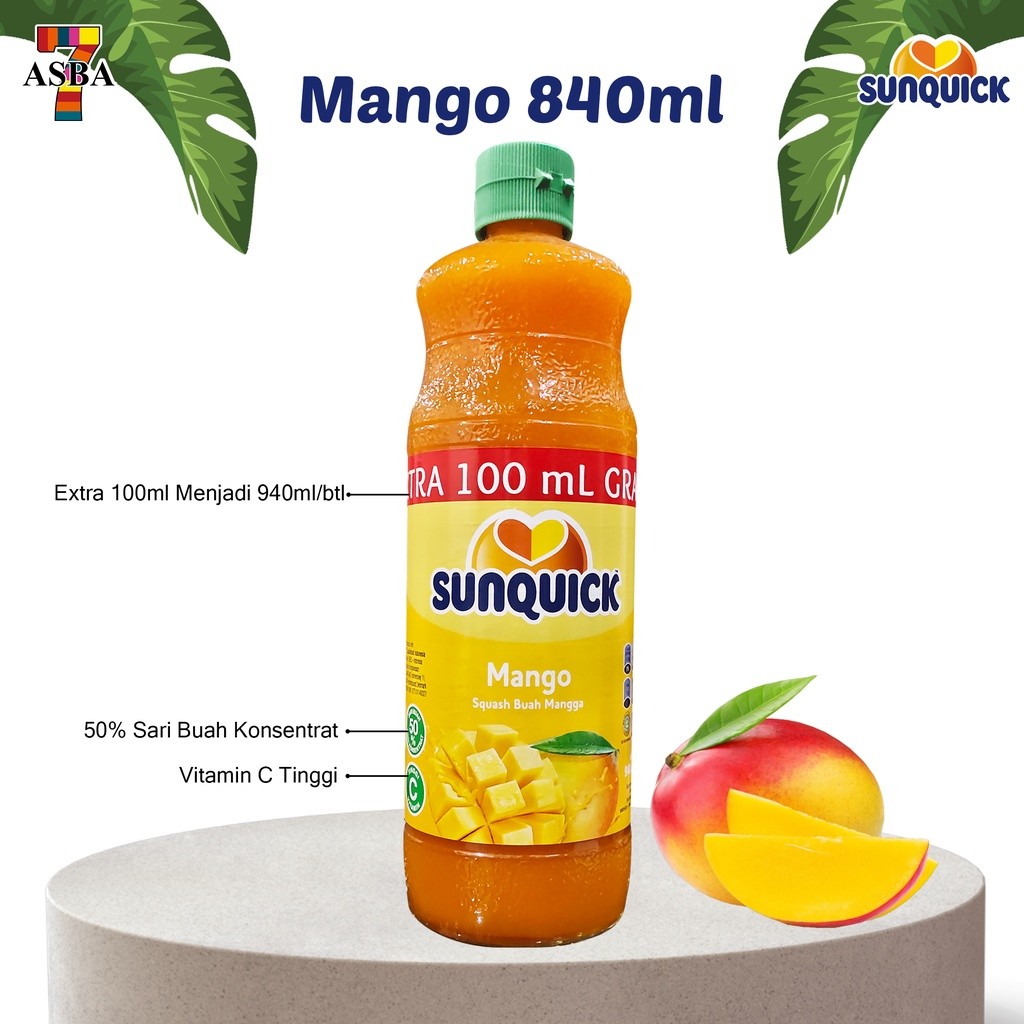 Jual SUNQUICK MANGO SQUASH 840ML | Shopee Indonesia