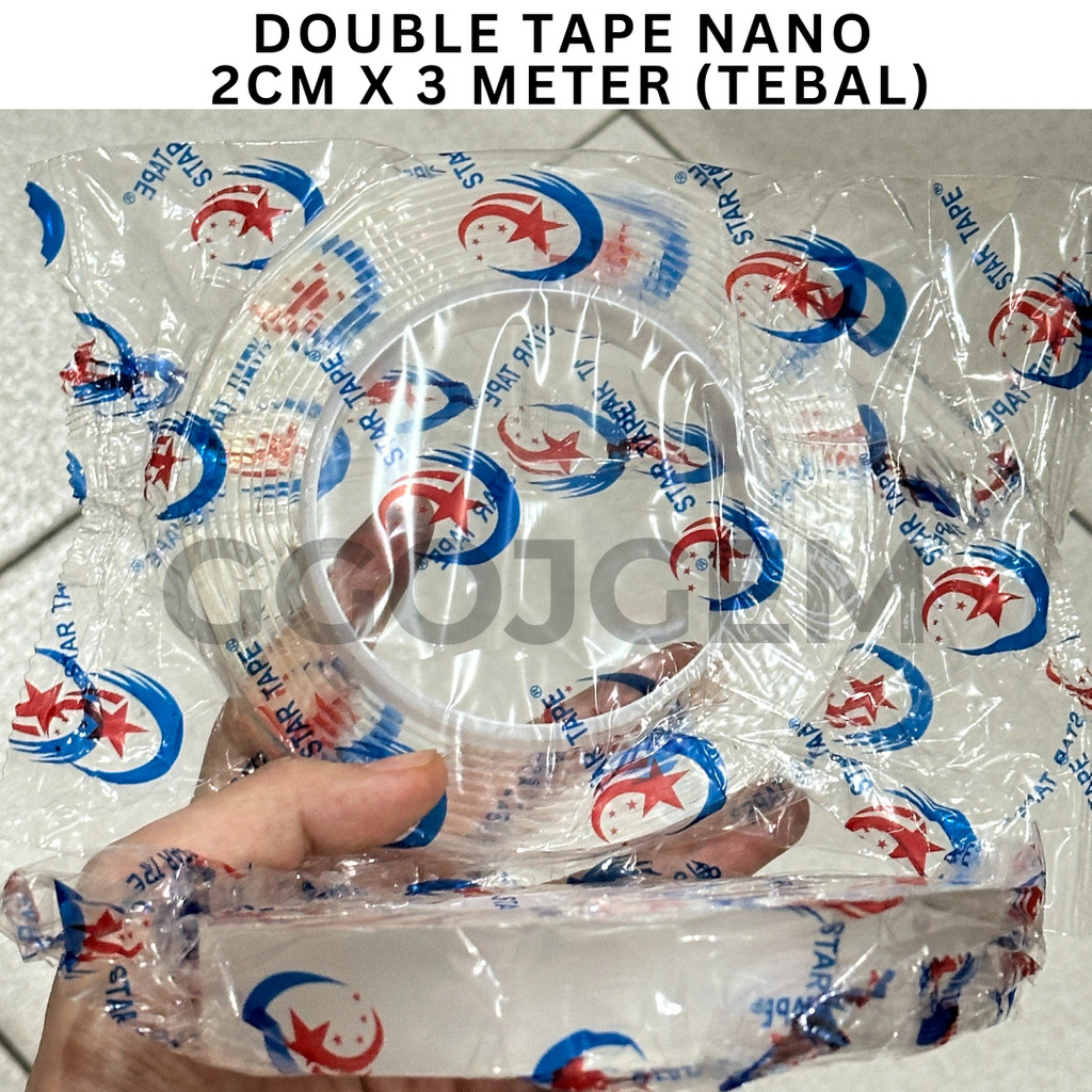 Jual 2 CM X 3 METER DOUBLE TAPE TRANSPARAN NANO TEBAL 2MM / FLEKSIBLE ...