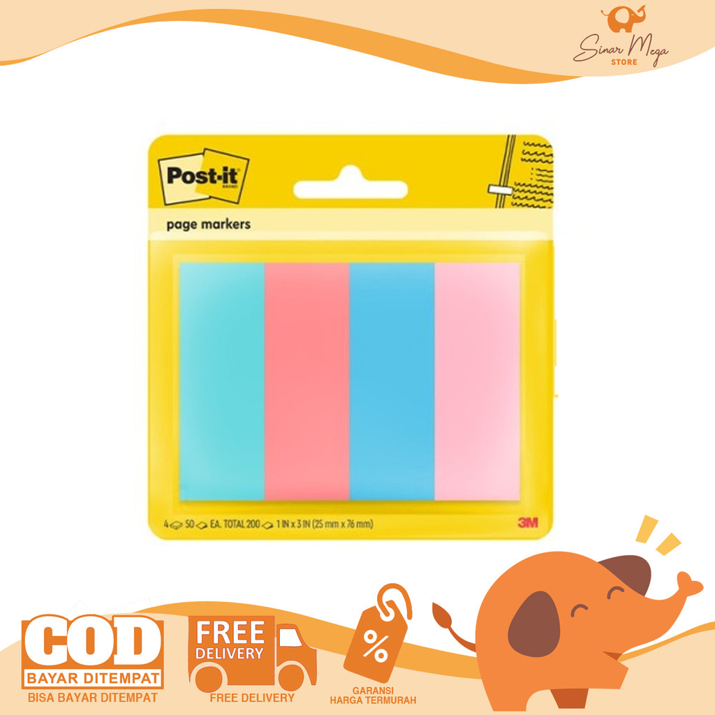 Jual 3M Post It 671-4ASST / Memo Tempel Penanda Floral Fantasy Page ...
