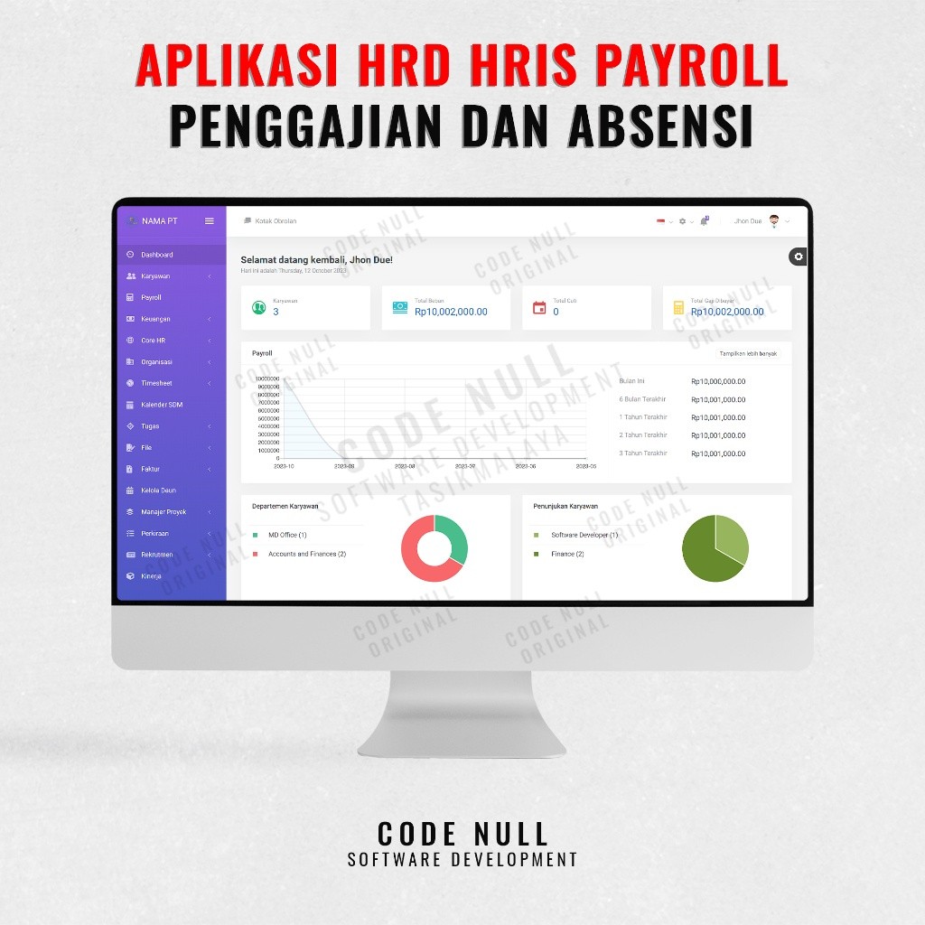Jual Aplikasi HRD HRIS Payroll dan Penggajian Absensi Cuti karyawan ...