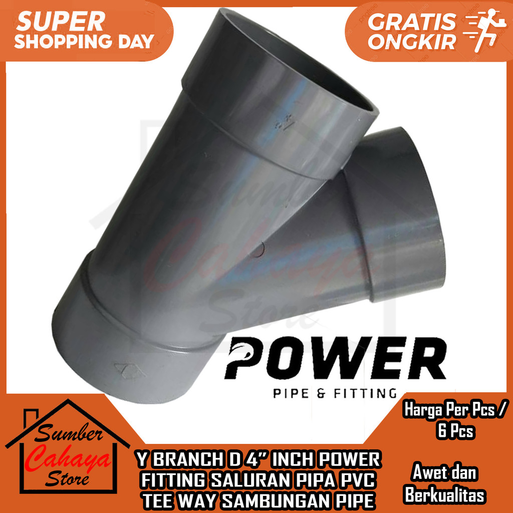 Jual Tee Y Branch D Power 4" Inch Fitting Pipa Reducer Sambungan T ...