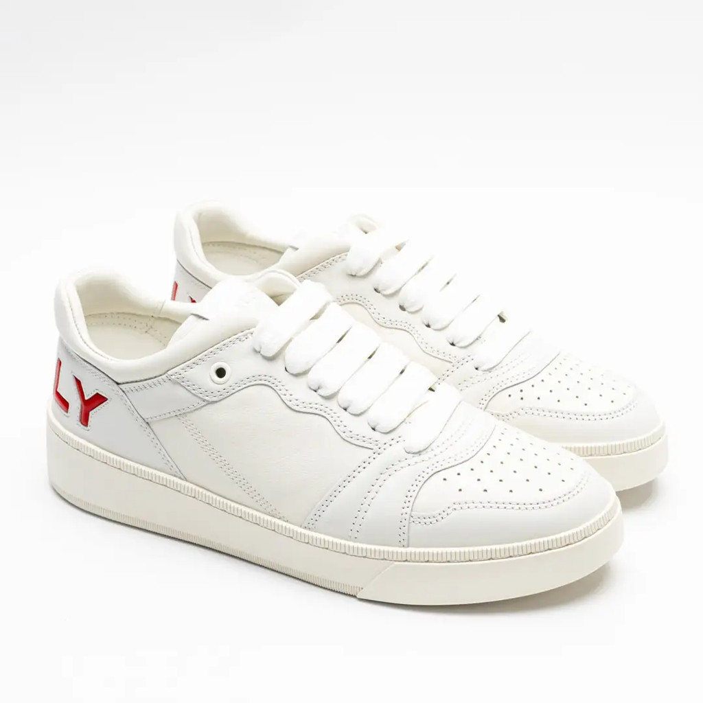 Jual Bally Sepatu Rygel Low-Top Calfskin Sneakers - White Red | Shopee ...