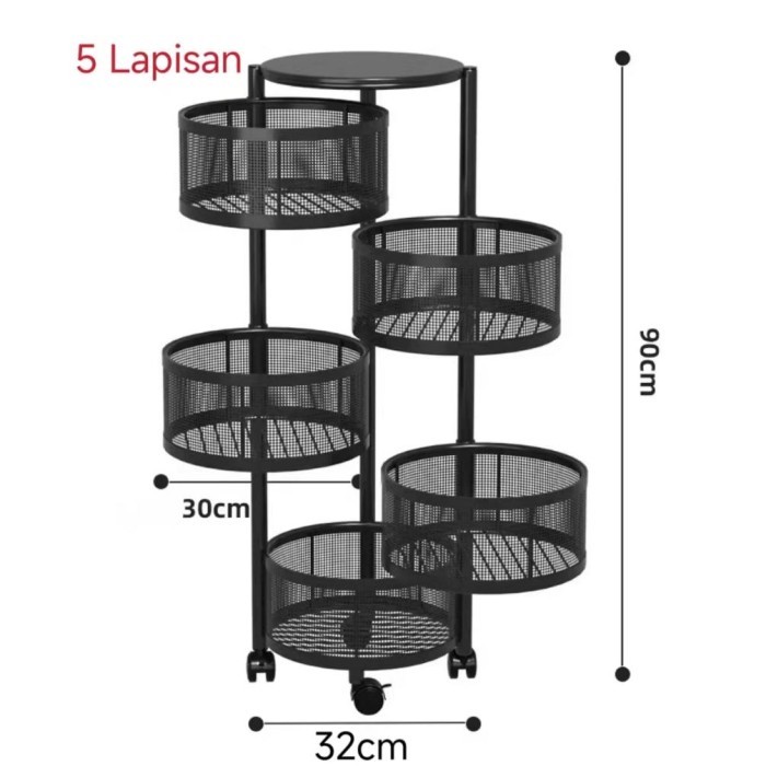 Jual Furnibest Rak Troli Susun Putar Besi Rak Dapur Serbaguna Tingkat ...