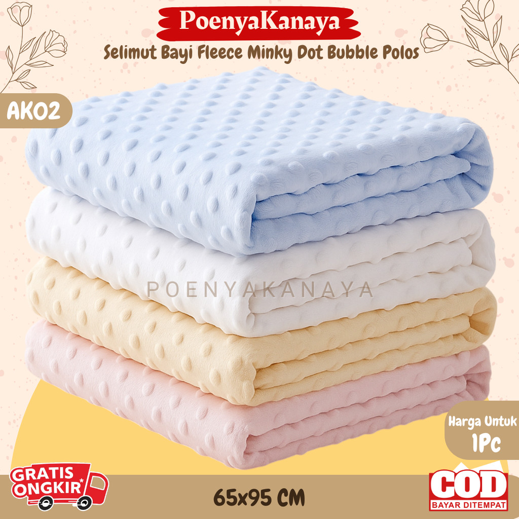 Jual Selimut Bayi Fleece Minky Dot Bubble Polos AK02 | Shopee Indonesia