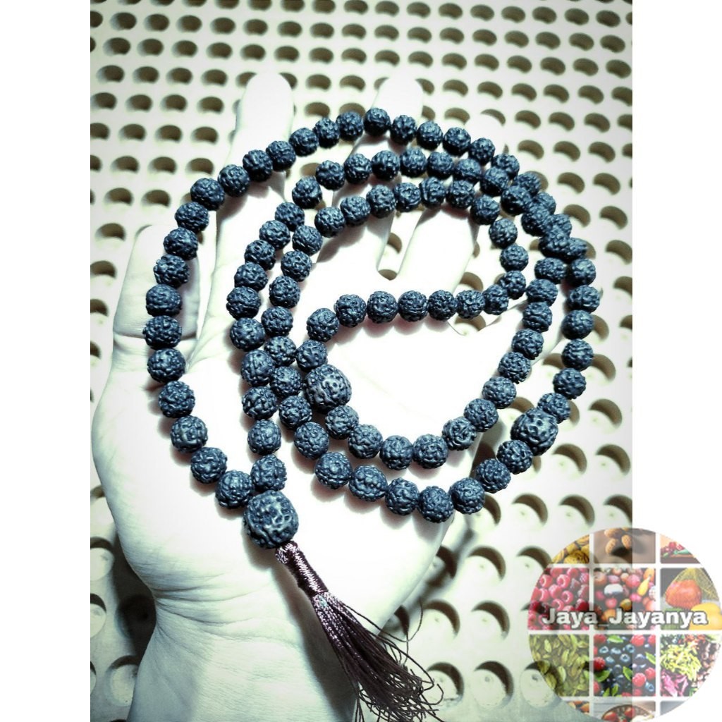 Jual Tasbih 99 Jenitri Hitam Rudraksha Hitam 99 Butir Hitam Size Biji 8 ...