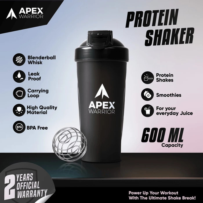 Jual NEW Apex Warrior Bottle Shaker Protein Gym Fitness 600ml Botol ...